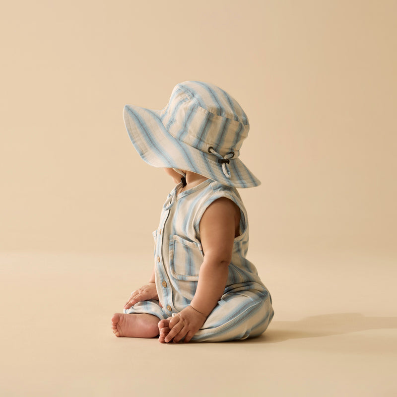 Wilson and Frenchy Deep Blue Stripe Organic Sun Hat – Little Nook ...